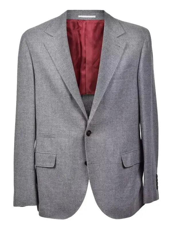 Brunello Cucinelli Peak-lapel Single-breasted Blazer - Grey