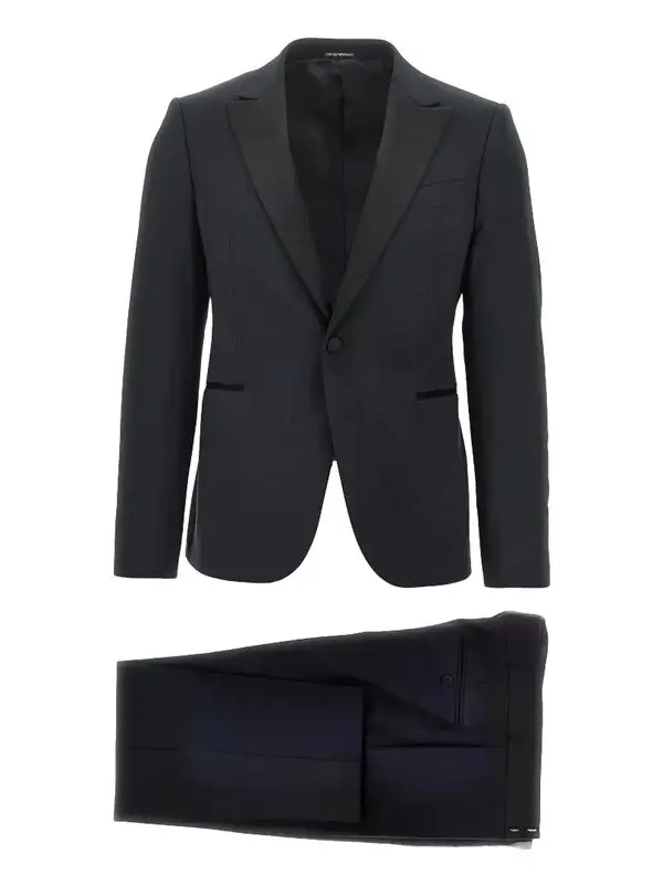 Emporio Armani Satin-lapel Suit - Blue