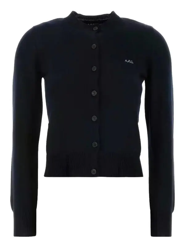 A.p.c. Rosa Logo-embroidered Cardigan - Blue