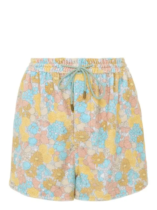 Chloé Drawstring Mini Shorts - Multicolor Blue