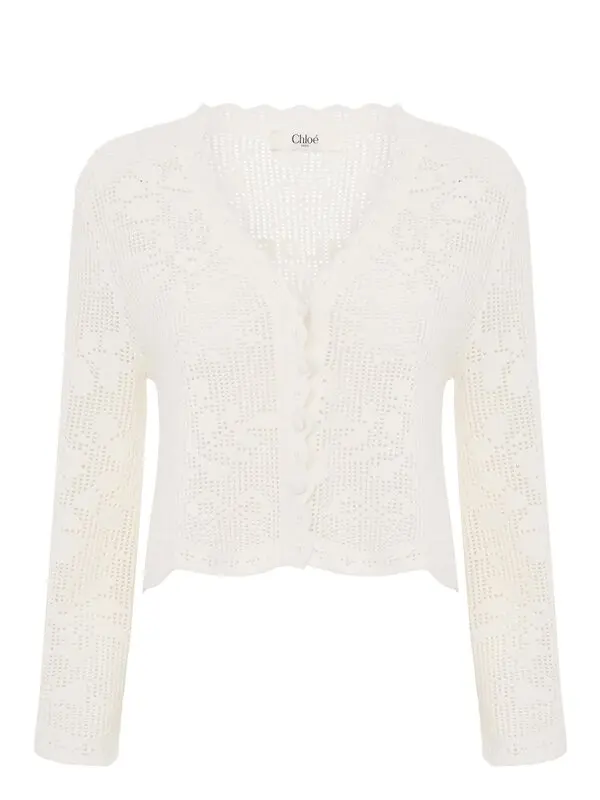 Chloé Cropped Cardigan - White