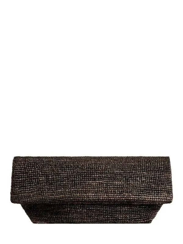 Cos Oversized Folded Clutch Bag In Straw - Brown
