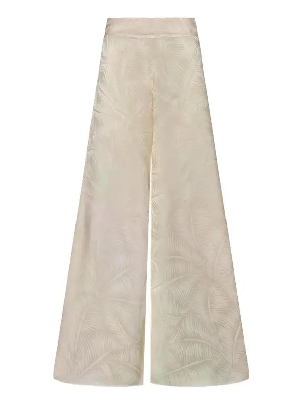 Johanna Ortiz Musical Palm-jacquard Wide-leg Trousers - Neutrals