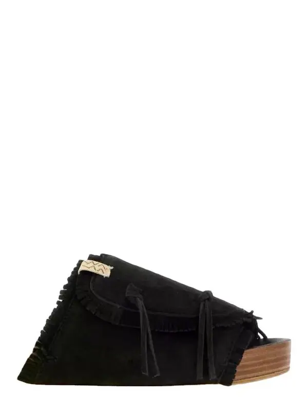Visvim Christo Fringed Sandals - Black