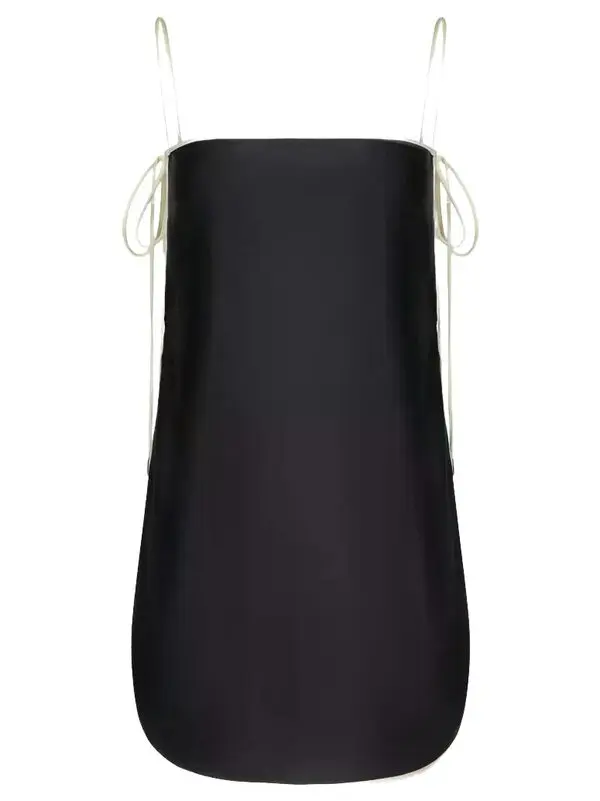 TEMILY Contrast-trim Spaghetti-strap Mini Dress - Black