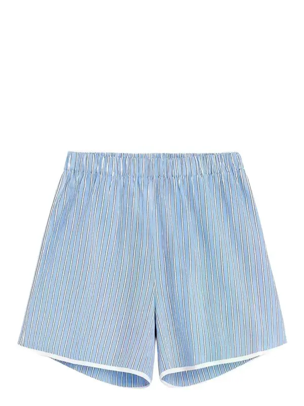 THE FRANKIE SHOP Striped Elasticated Waist Shorts - Blue