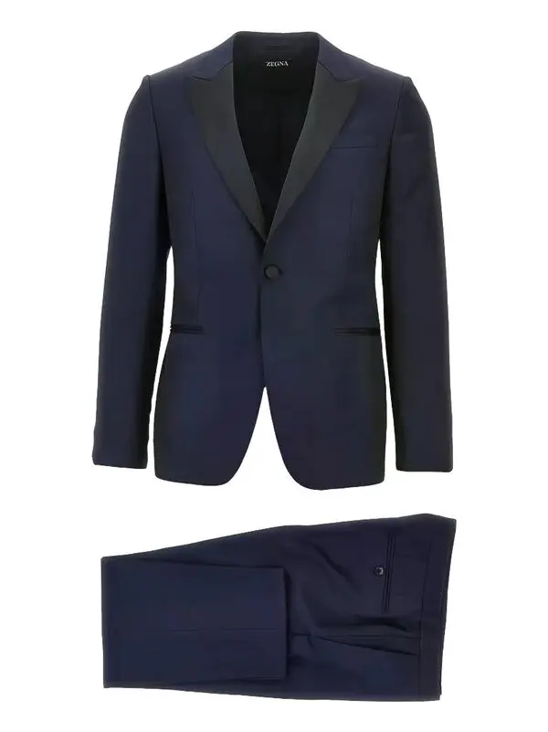 Zegna Peak-lapel Single-breasted Suit - Blue