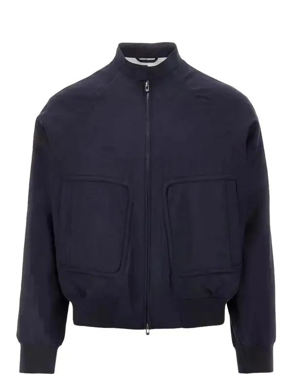 Emporio Armani Wool Zip-up Jacket - Blue