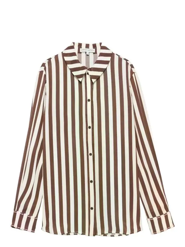 Stine Goya Striped Long-sleeve Shirt - Brown