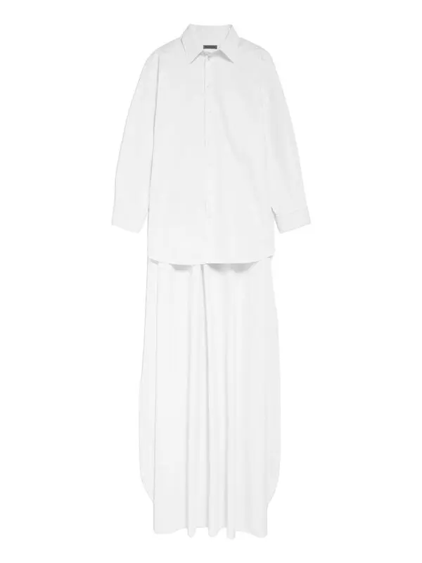 Balenciaga Cotton Silk Poplin Train Shirt - White