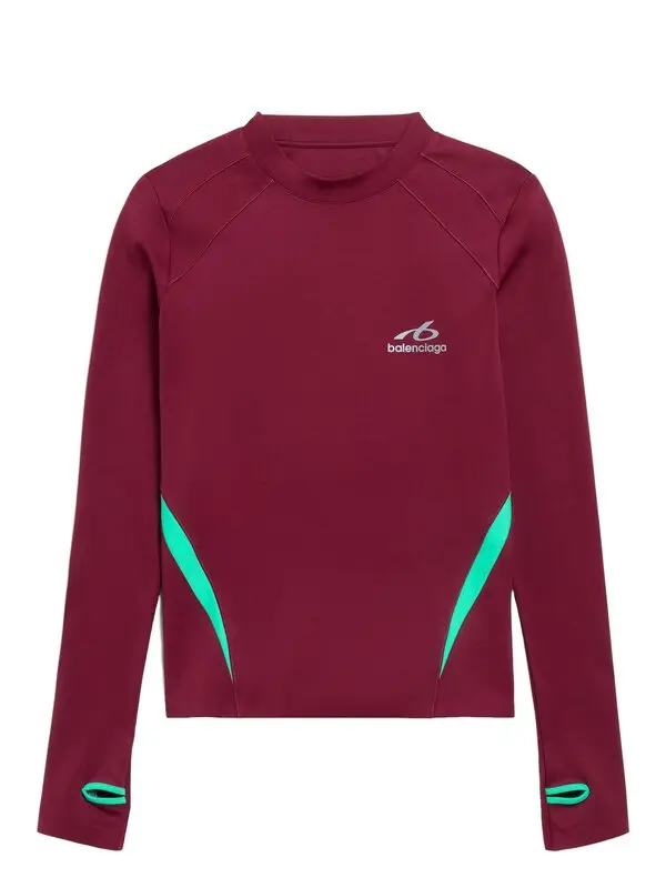 Balenciaga Techwear Fitted Long Sleeve Top - Red