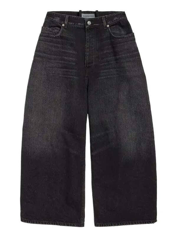 Balenciaga Curved Denim Jeans - Black