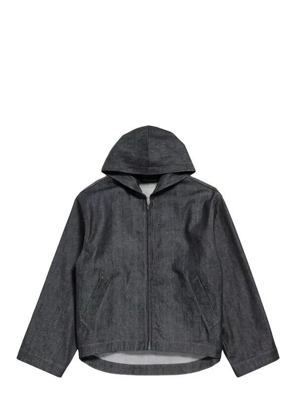 Balenciaga Cotton Denim Hooded Jacket - Blue