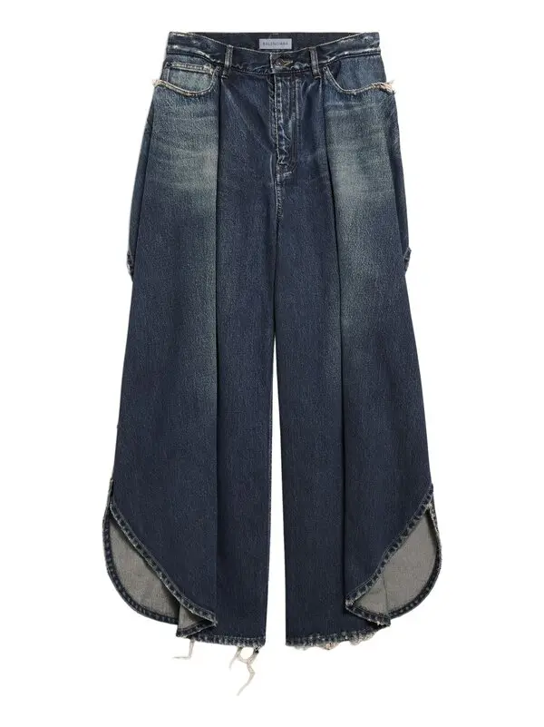 Balenciaga Tulipe Wide Leg Jeans - Blue