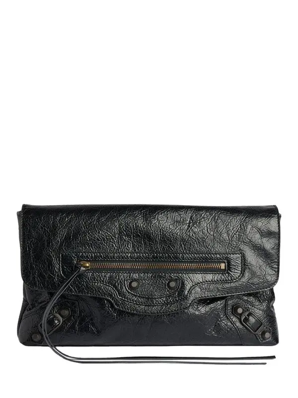 Balenciaga Le City Clutch In Lambskin - Black