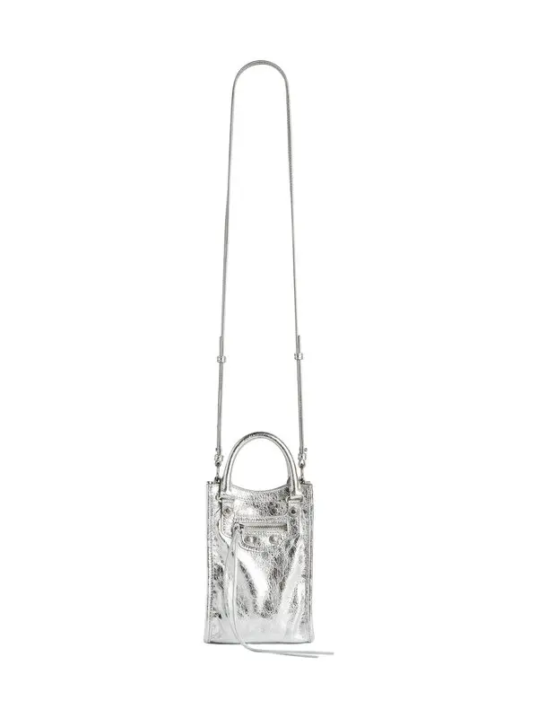 Balenciaga Le City Tote Phone Holder - Silver