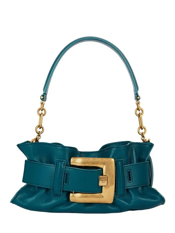 Balmain Mini Anthem Bag In Smooth Leather - Blue