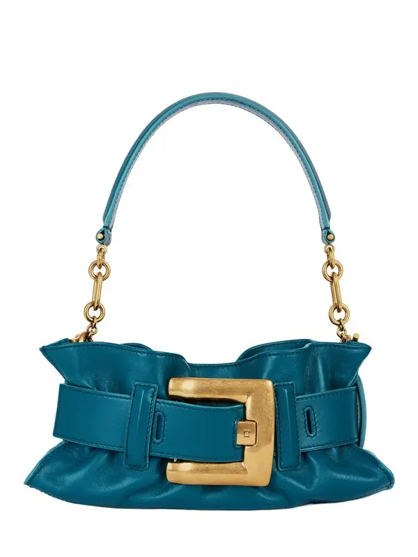 Balmain Mini Anthem Bag In Smooth Leather - Blue