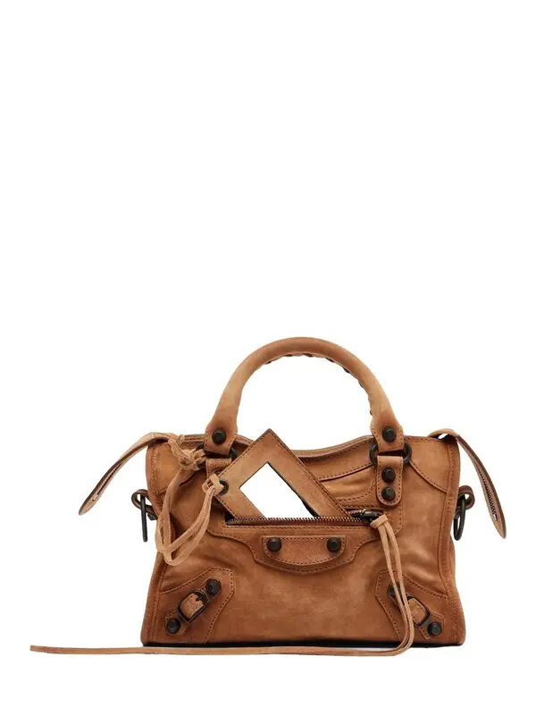 Balenciaga Le City Mini Suede Top-handle Bag - Brown