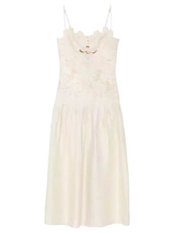 Sandro Cut-out Midi Dress - Neutrals