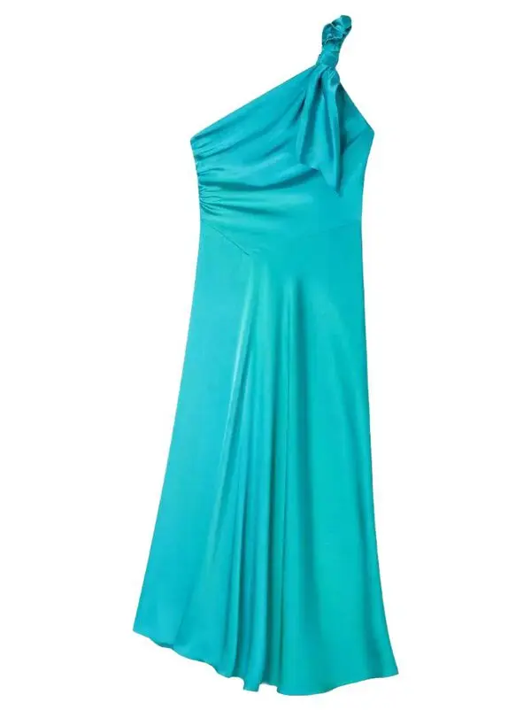 Sandro One-shoulder Midi Dress - Blue