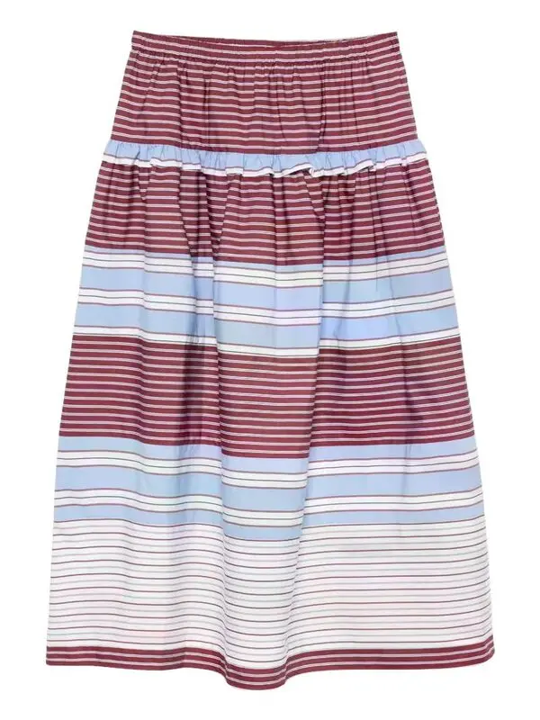 Sandro Striped A-line Skirt - Red