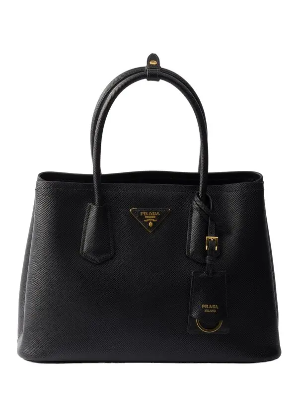 Prada Double Medium Saffiano Leather Bag - Black