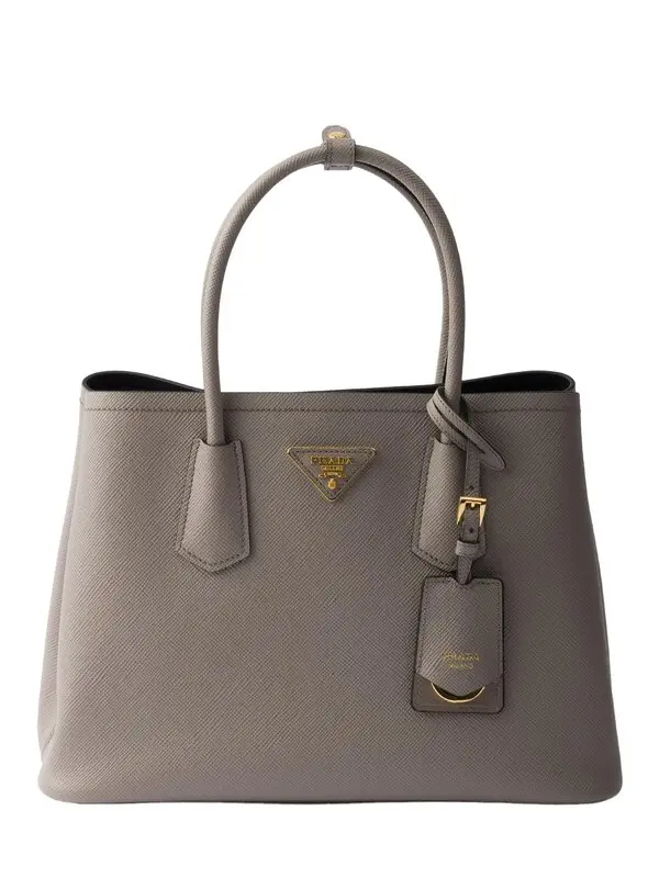Prada Double Medium Saffiano Leather Bag - Grey