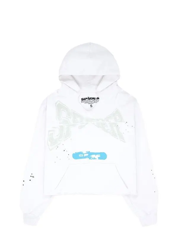 SP5DER Cropped Hoodie - Egg Shell