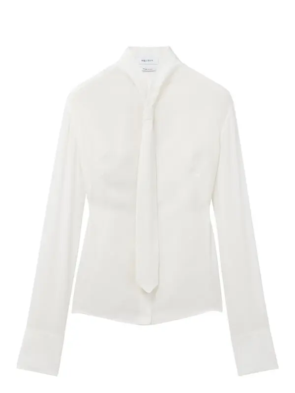 Alexander McQueen Silk Tie Detail Shirt - Ivory