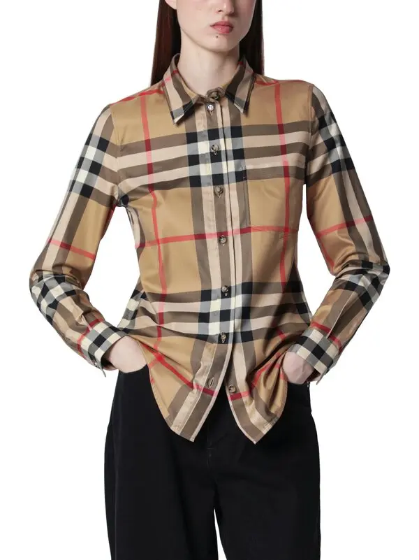 Burberry Slim-fit Cotton Twill Check Shirt - Beige