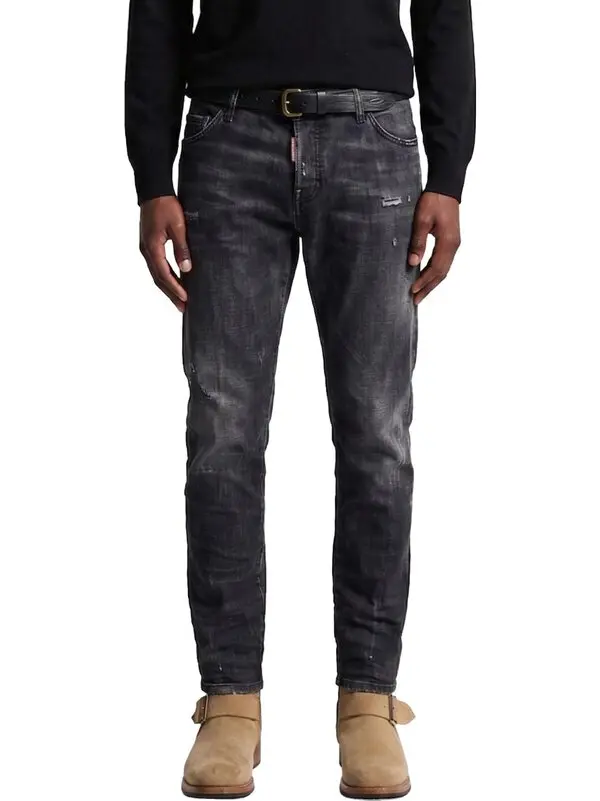 Dsquared2 642 Straight Stretch Denim Jeans - Black