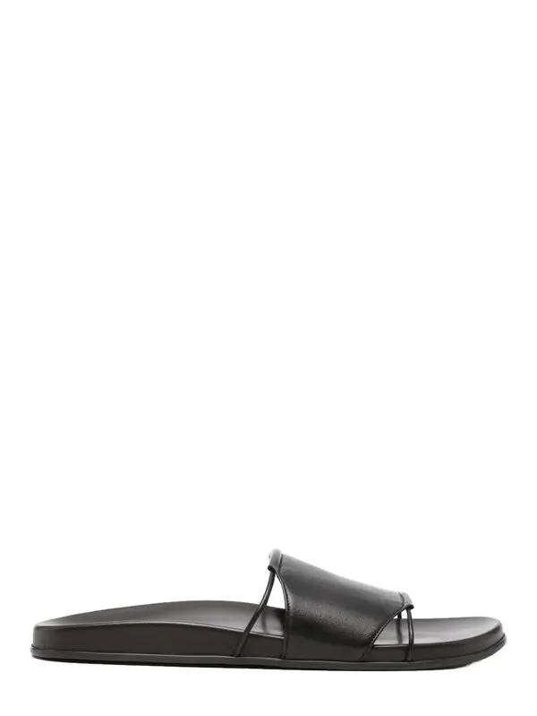 THE ROW Vivienne Leather Sliders - Black