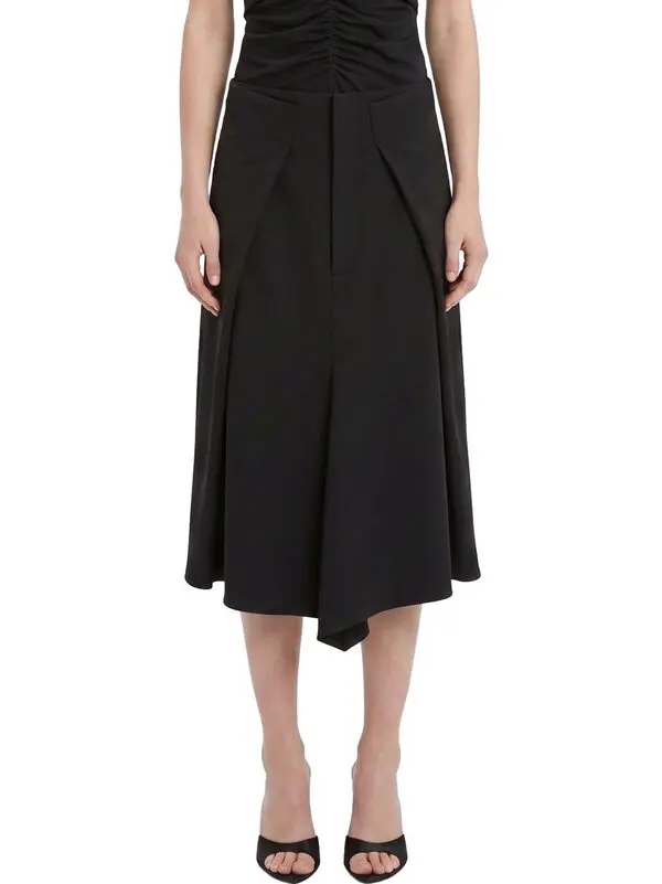 Victoria Beckham Flared Midi Skirt - Black