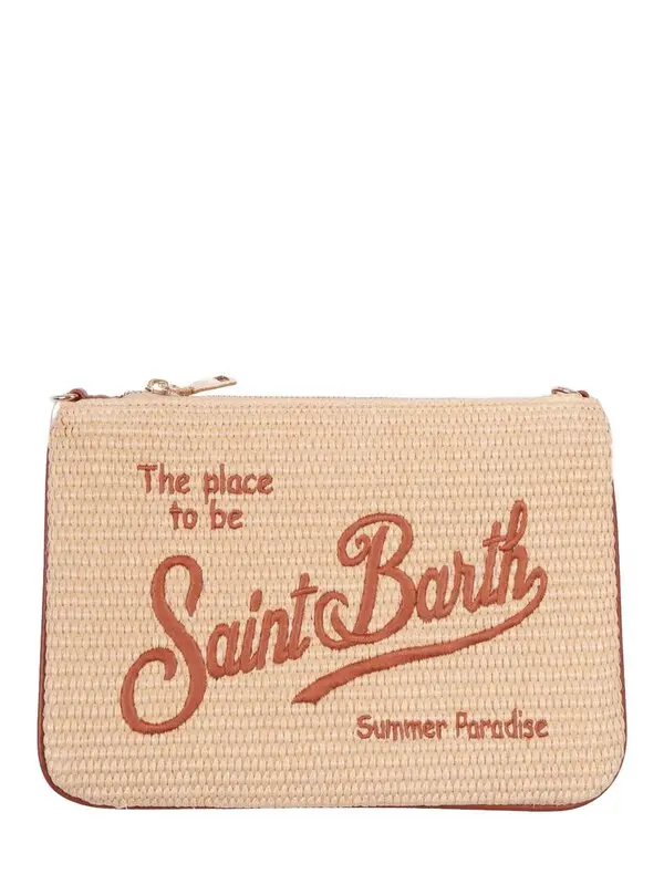 MC2 SAINT BARTH Woven Mini Bag With Floral Embellishment - Rope
