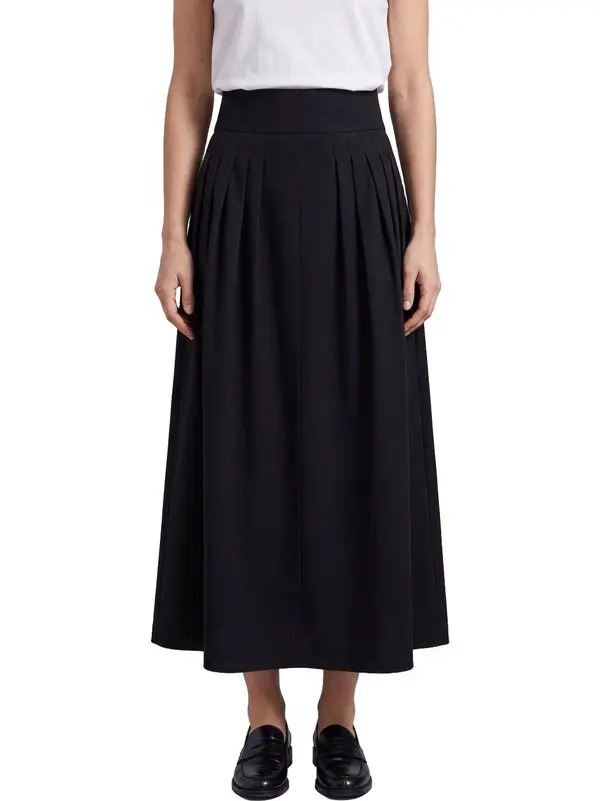 Studio Nicholson Pleated Cotton Midi Skirt - Black