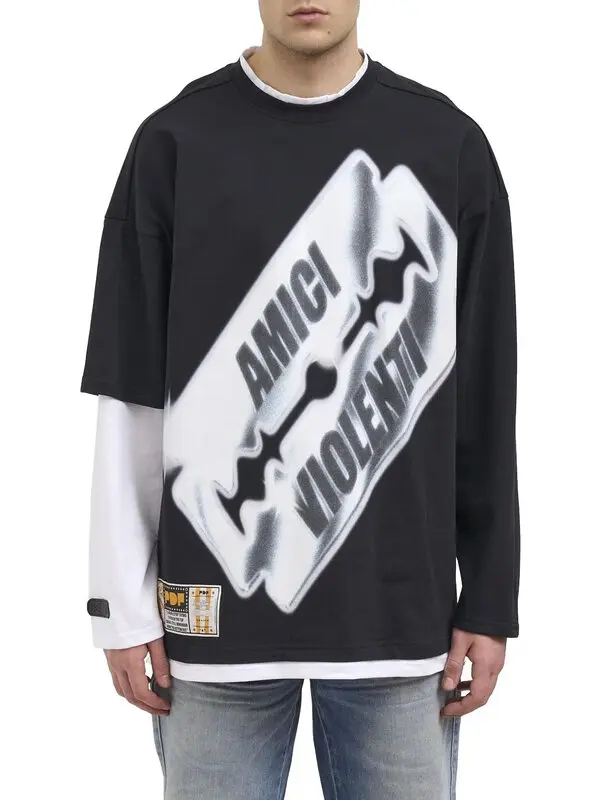 PDF Printed Cotton T-shirt - Black