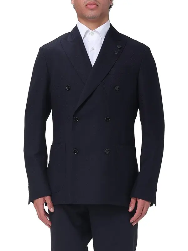 LARDINI Double Breasted Blazer - Blue