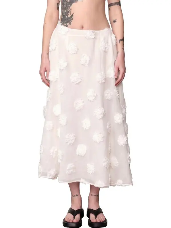 HERSKIND Embellished Midi Skirt - White