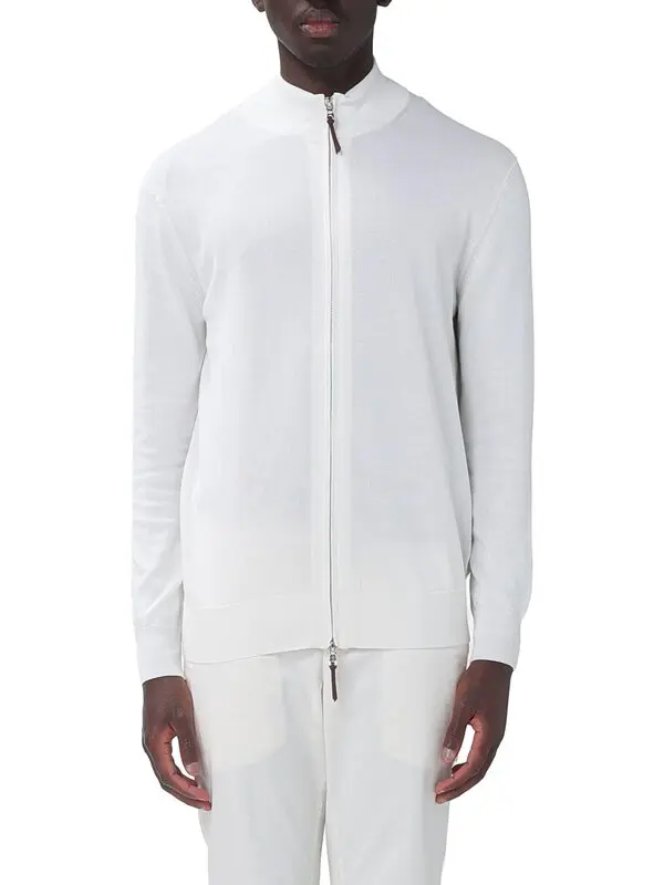 BALLANTYNE Cotton Zip-up Cardigan - White