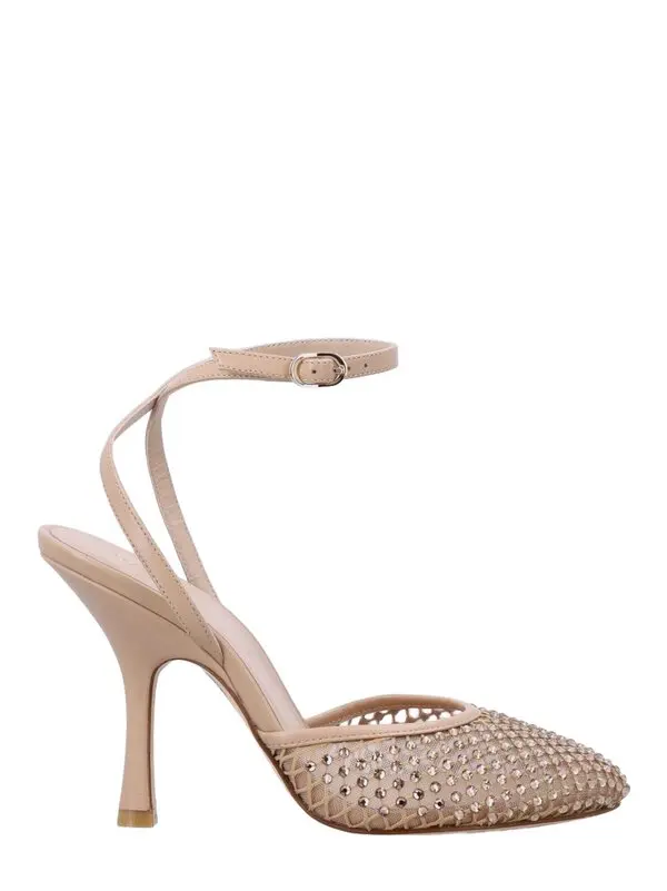 STUART WEITZMAN Embellished Mesh Pumps - Ecru