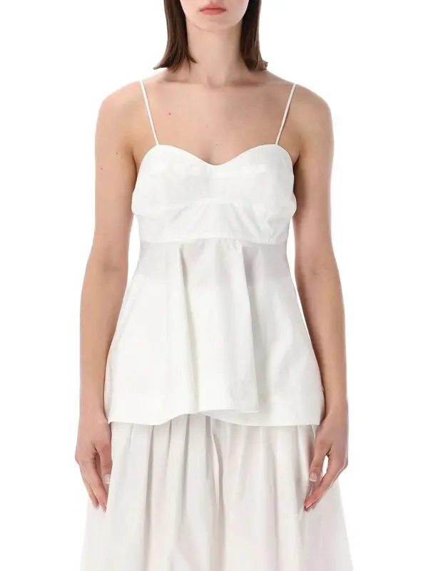 RÓHE Sleeveless Sweetheart Neck Top - White