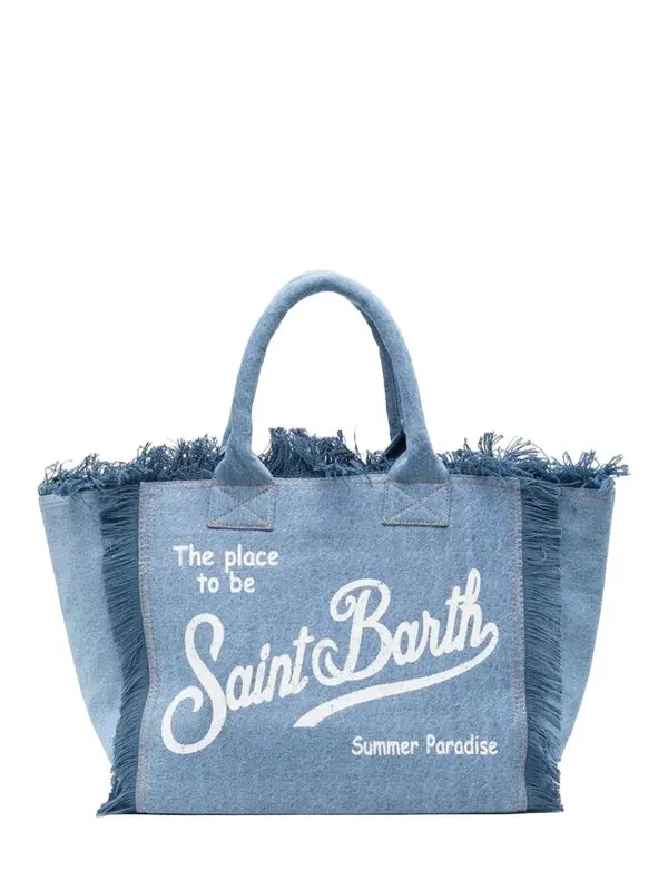 MC2 SAINT BARTH Shopper Bag With Fringe Detail - Denim