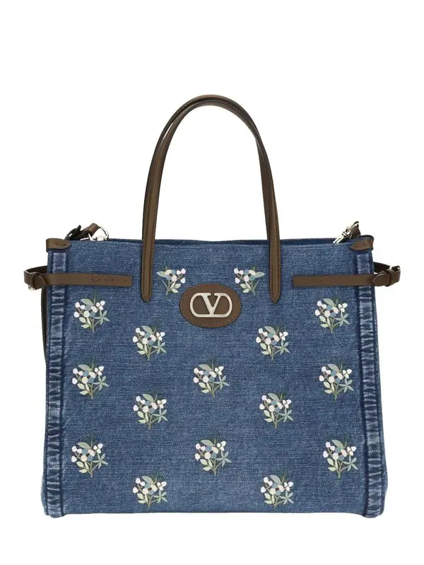 Valentino Garavani Embroidered Tote - Denim