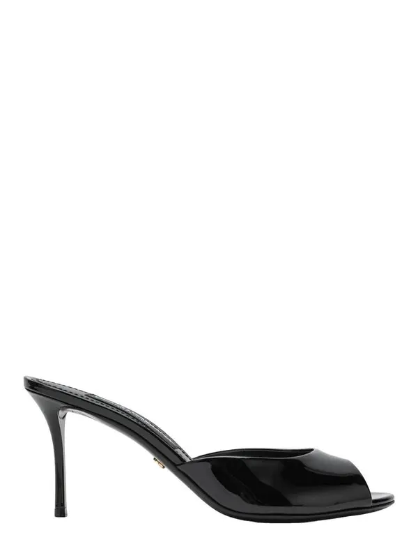 Dolce & Gabbana Keira Patent Leather Mules - Black