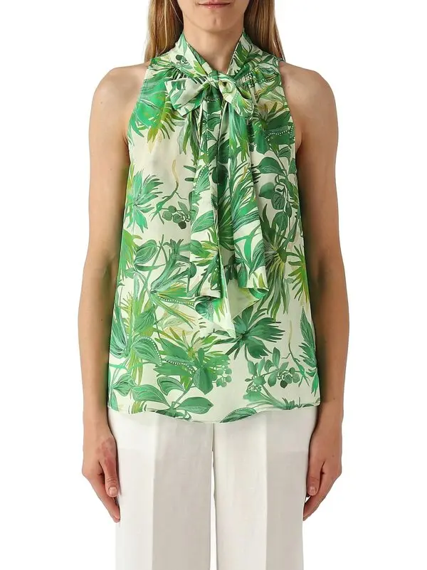 Malìparmi Botanic Jungle Viscose Blouse - Green