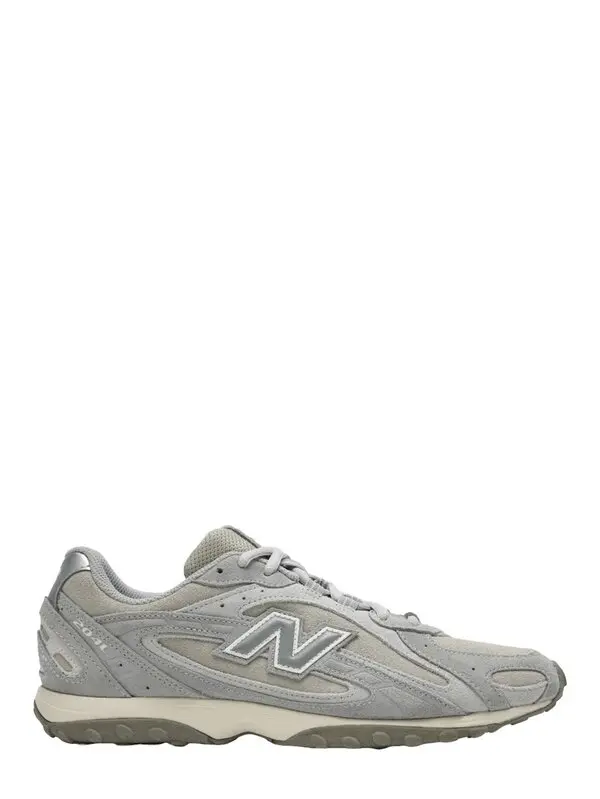 NEW BALANCE 204l Leather And Suede Sneakers With Mesh Inserts - Grey