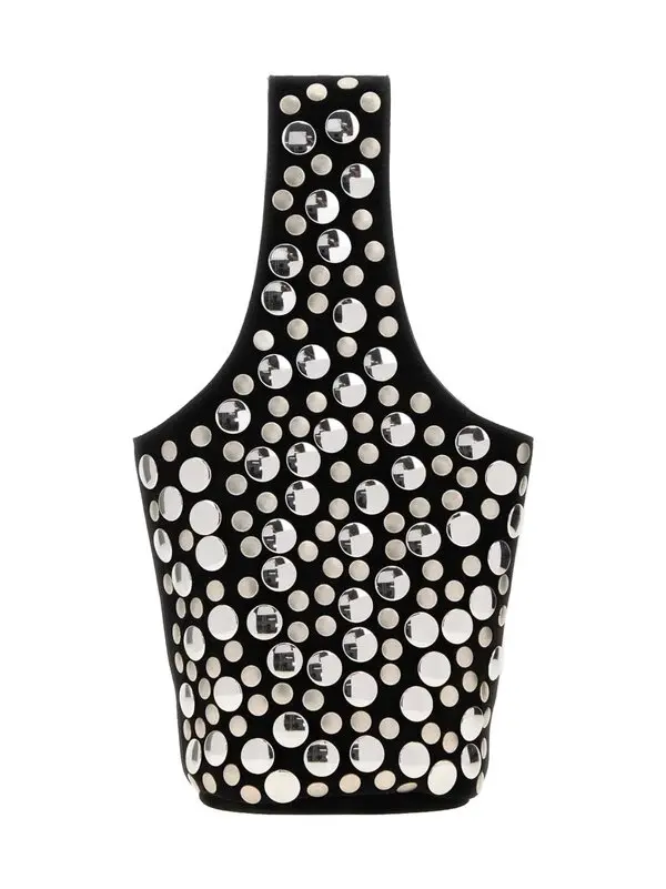 Khaite Studded Top Handle Handbag - Black