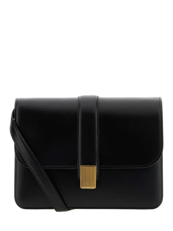 Khaite Blake Smooth Calfskin Leather Crossbody Bag - Black