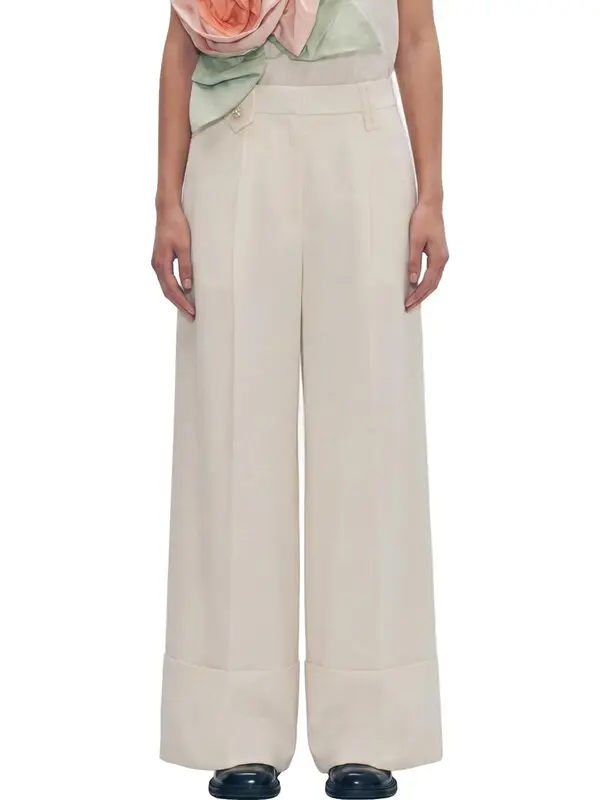 Simone Rocha Virgin Wool Blend Palazzo Trousers - White